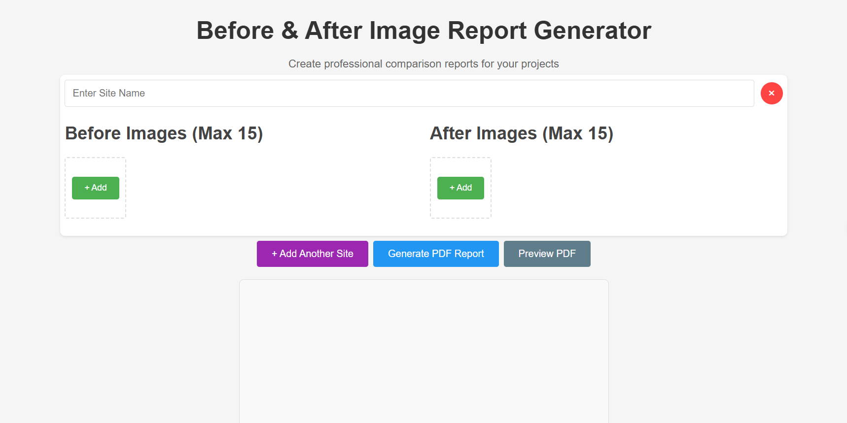 Before & After Image Report Generator | Professional Comparison Reports